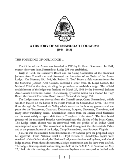 History - Shenandoah 258